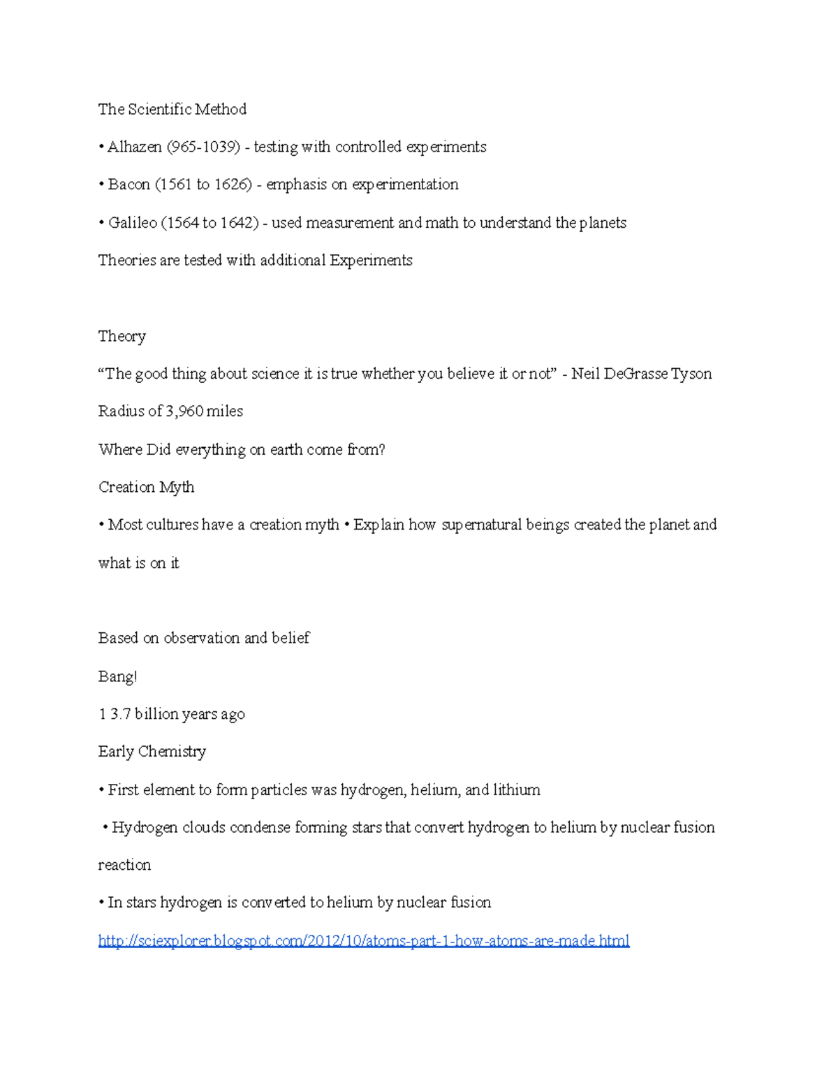 Origin and diversity of life part 1 Biology II - The Scientific Method ...