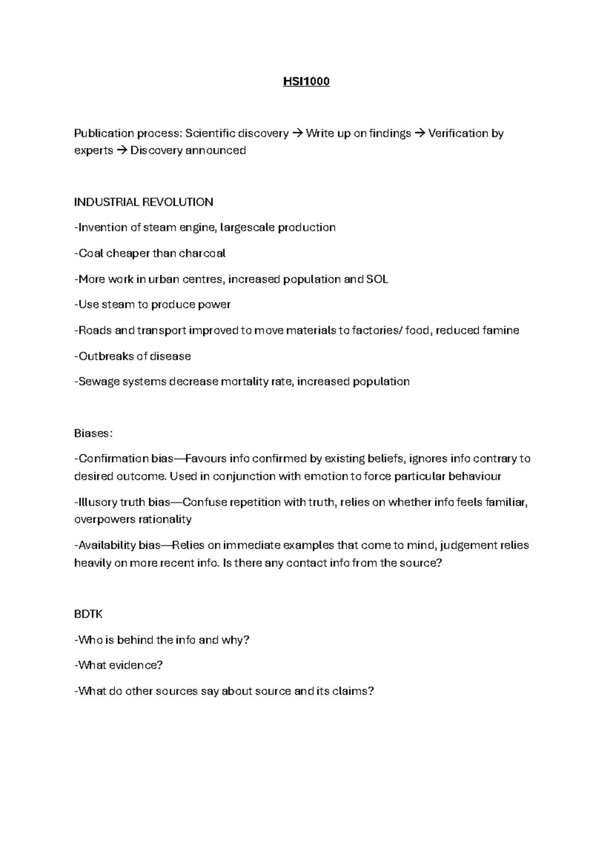 HSI1000 Notes - HSI Publication process: Scientific discovery → Write ...