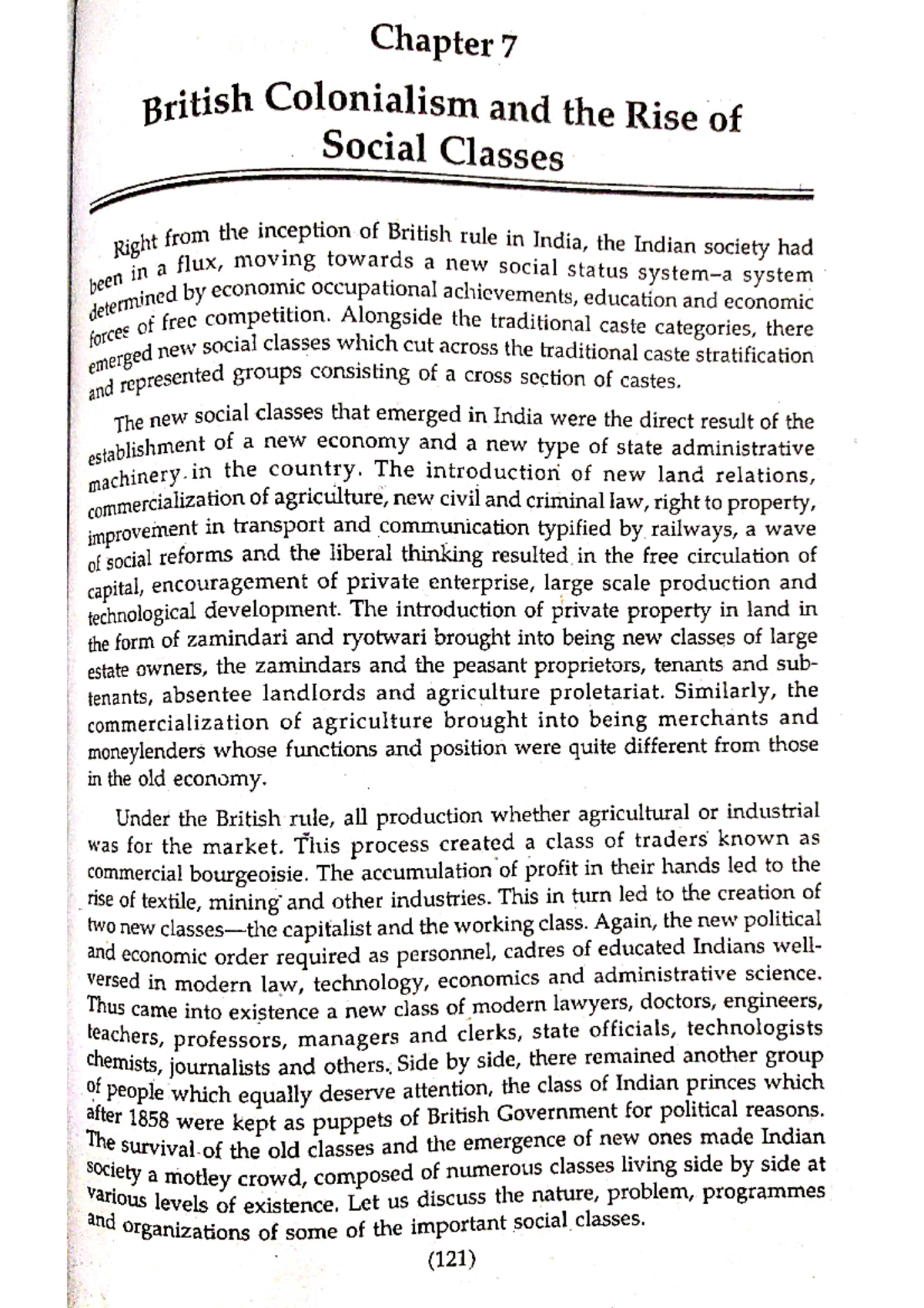 Rise of social classes - Colonialism and Nationalism in India - Studocu