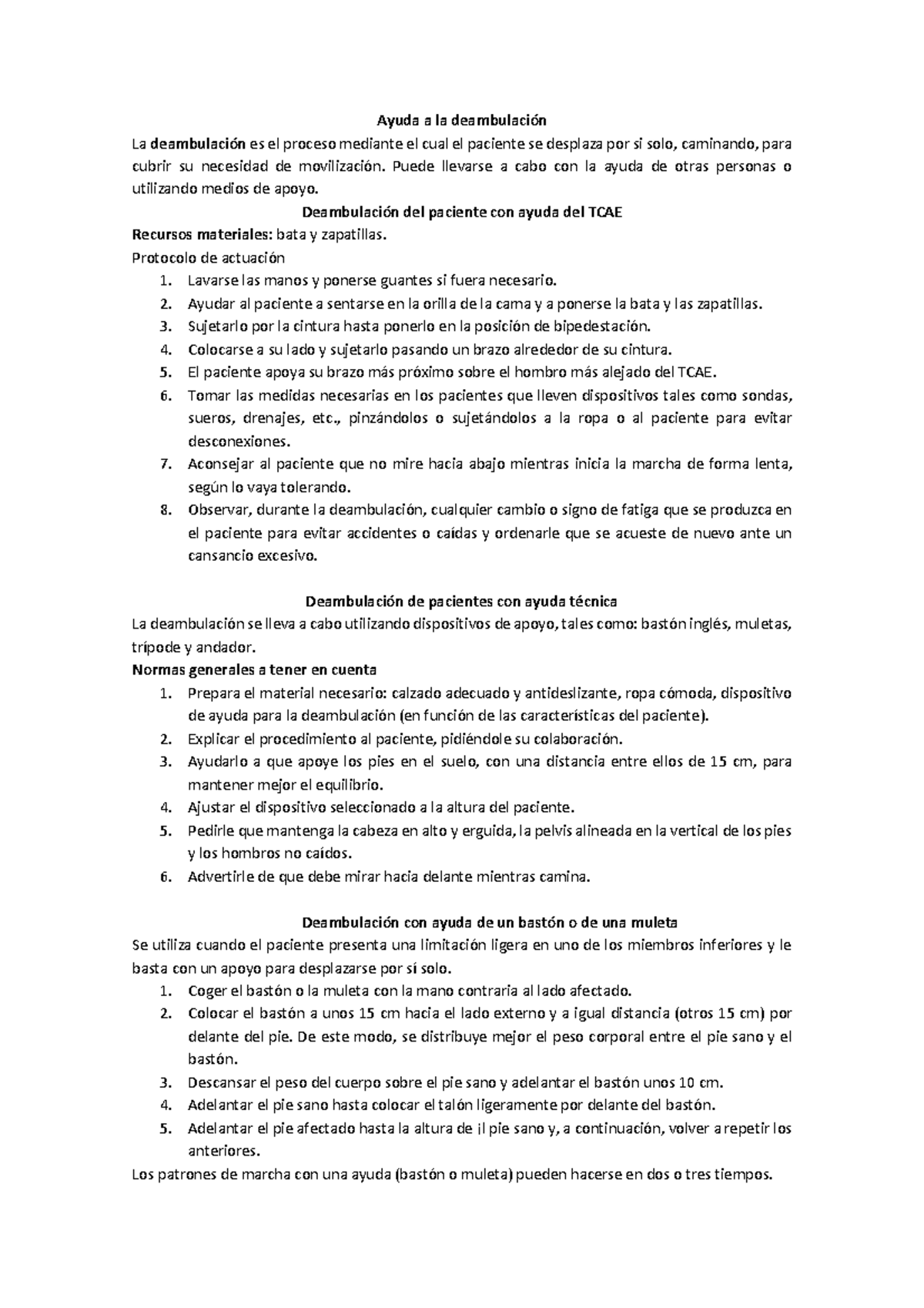 Ayuda a la deambulación - Ayuda a la deambulación La deambulación es el ...