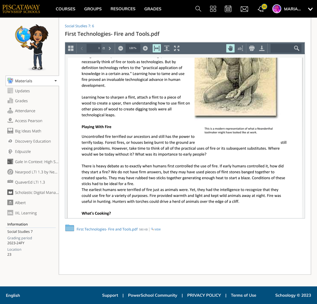 First Technologies- Fire and Tools.pdf Schoology - Access Pearson Big ...