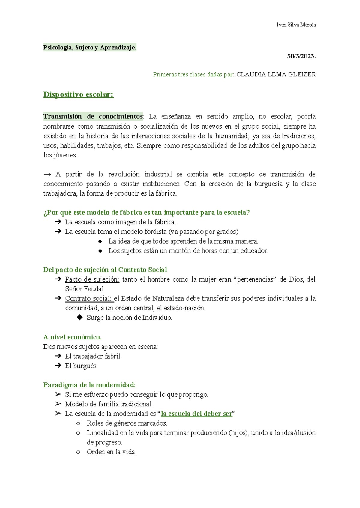 Apuntes Psicología Del Sujeto Y Del Aprendizaje Psicología Sujeto Y