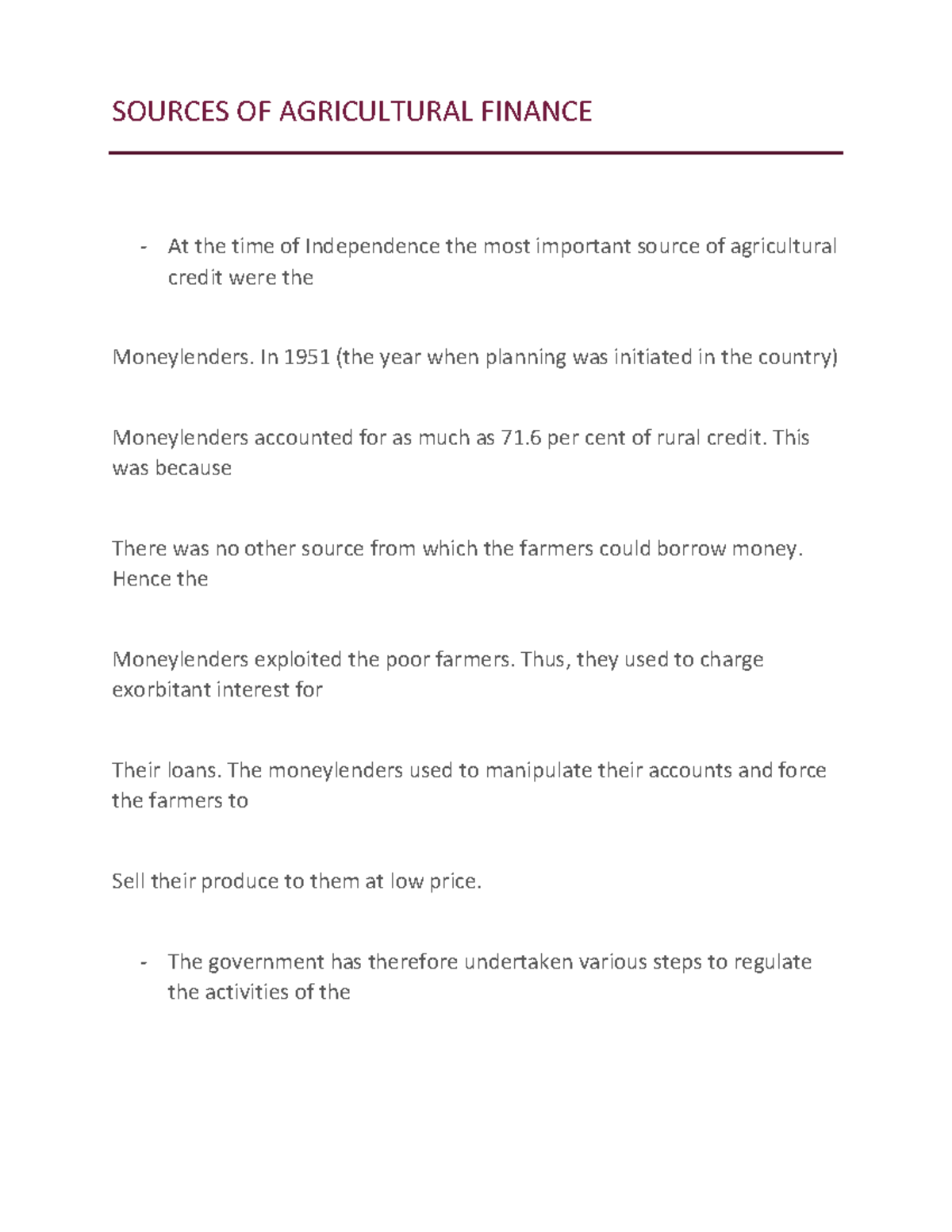 DOC-20230122-WA0003 - Notes for agricultural finance Bsc ag hons Bsc ag ...