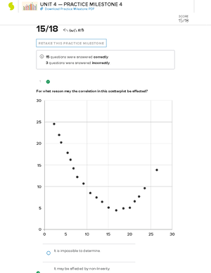 [Solved] Alice reads a scatterplot that shows data for nine schools It - Sophia - Intro to ...