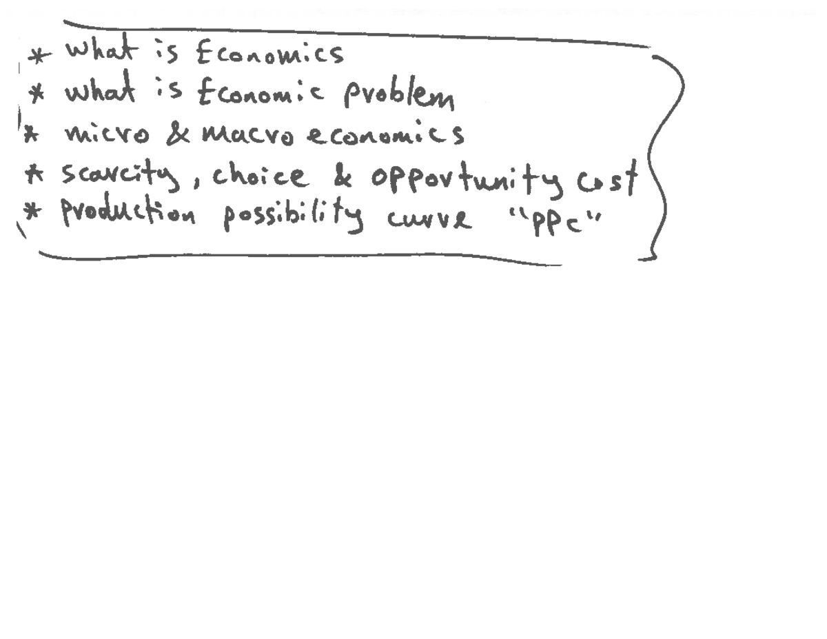 Chapters 1 and 2 - lecture notes for 1 and 2 - ECON 101 - Studocu