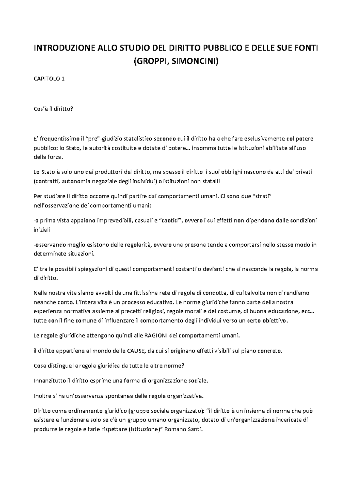 Diritto pubblico Groppi Simoncini - Warning: TT: undefined function: 32 INTRODUZIONE ALLO STUDIO ...