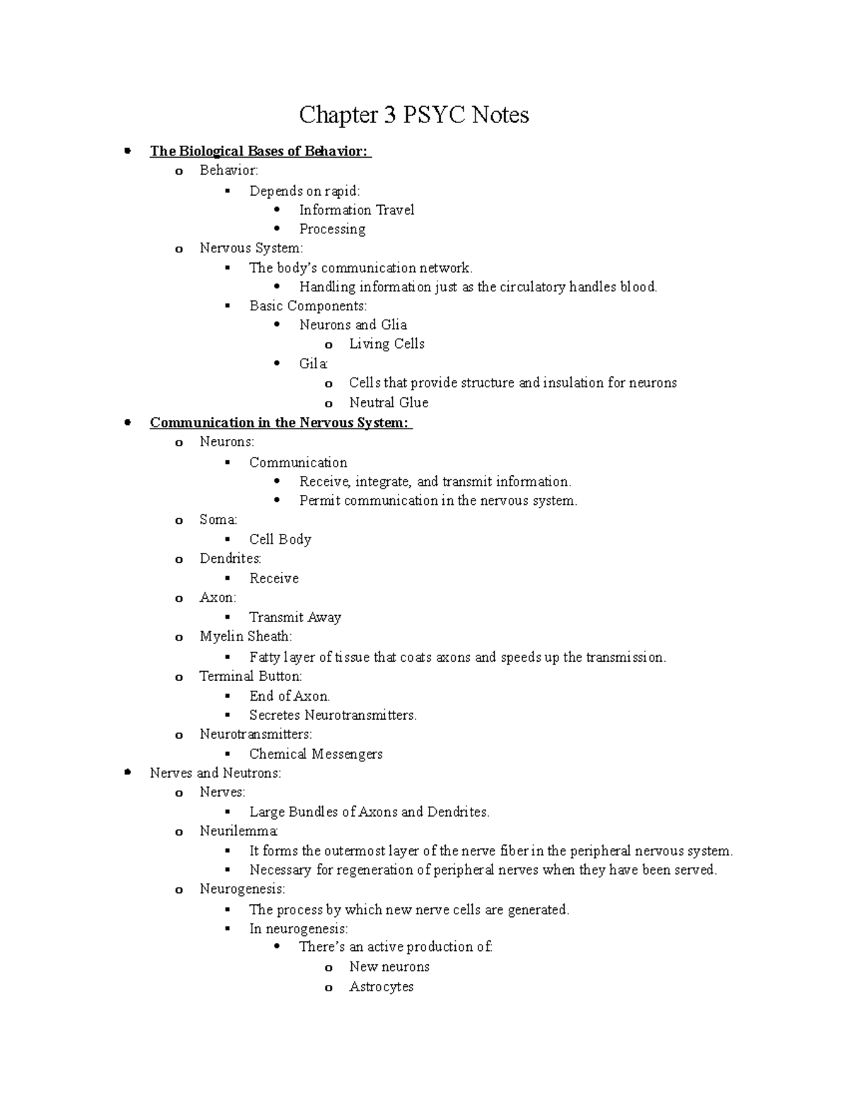 Chapter 3 PSYC Notes - PSYC 1163 - UAFS - Studocu