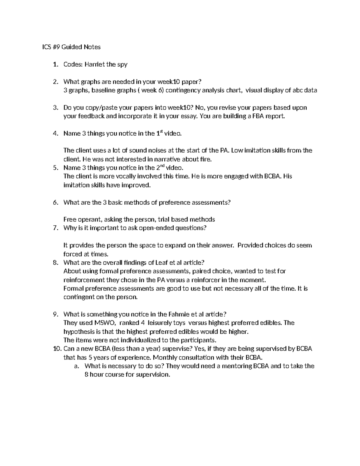 CC - ICS 9 Guided Notes - ICS #9 Guided Notes 1. Codes: Harriet the spy ...