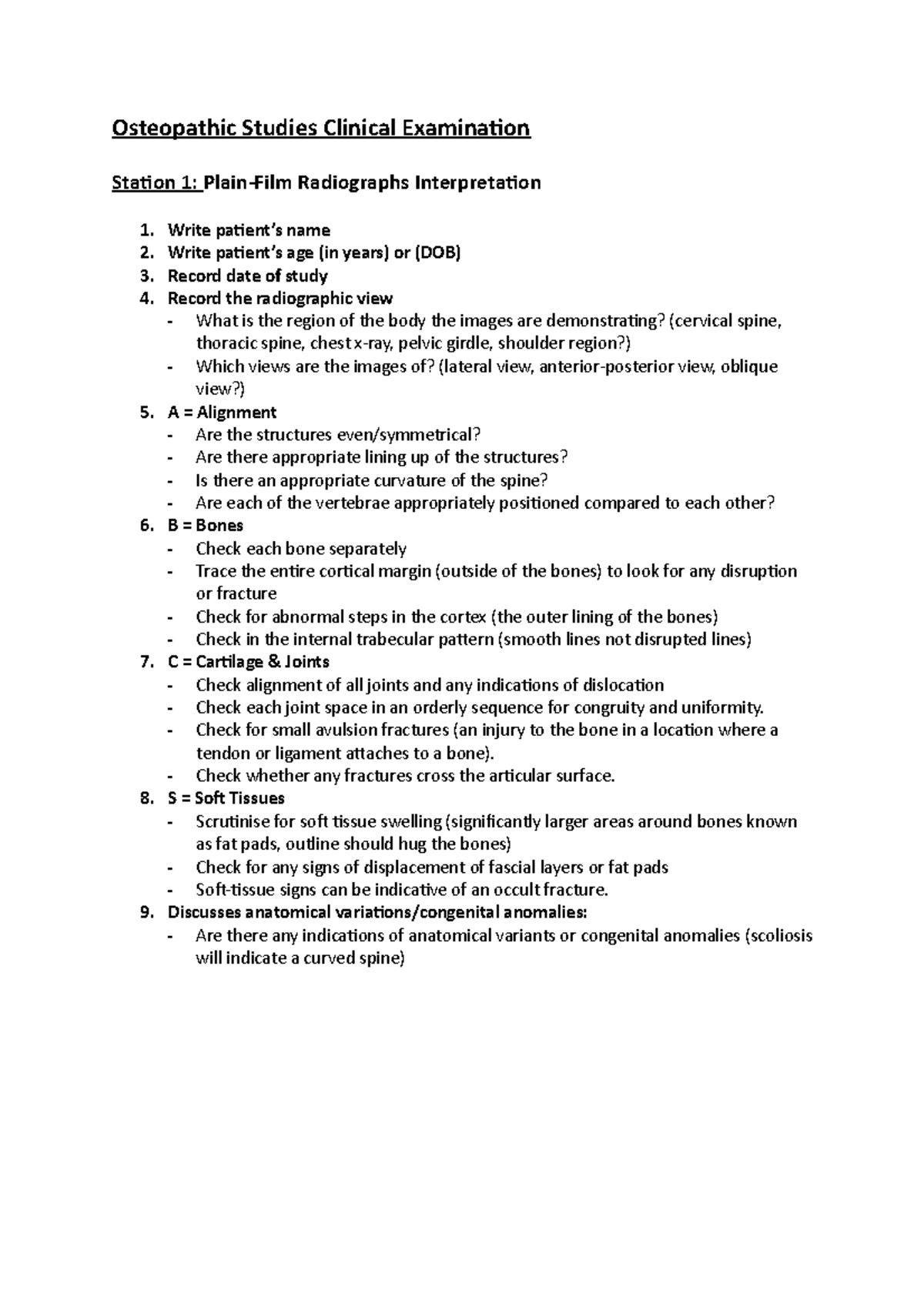 Sample/practice exam October 2019, questions and answers - Osteopathic ...