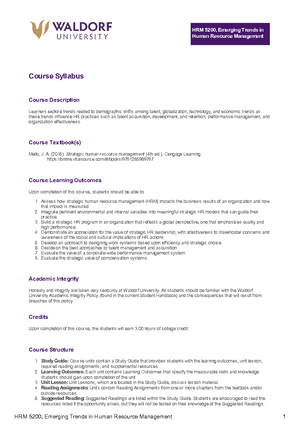 Discussion Question UNIT IV - HRM 5200 Emerging Trends in HR - DISCUSSION QUESTION – UNIT IV Do ...