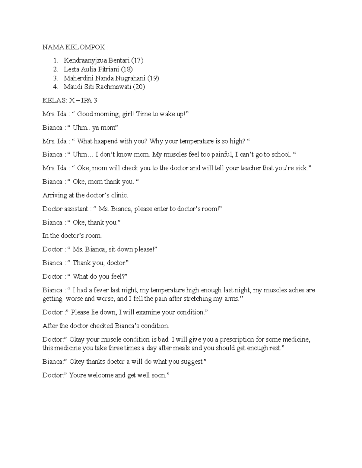 Dini dialog - bahan bahan - NAMA KELOMPOK : Kendraanyjzua Bentari (17 ...