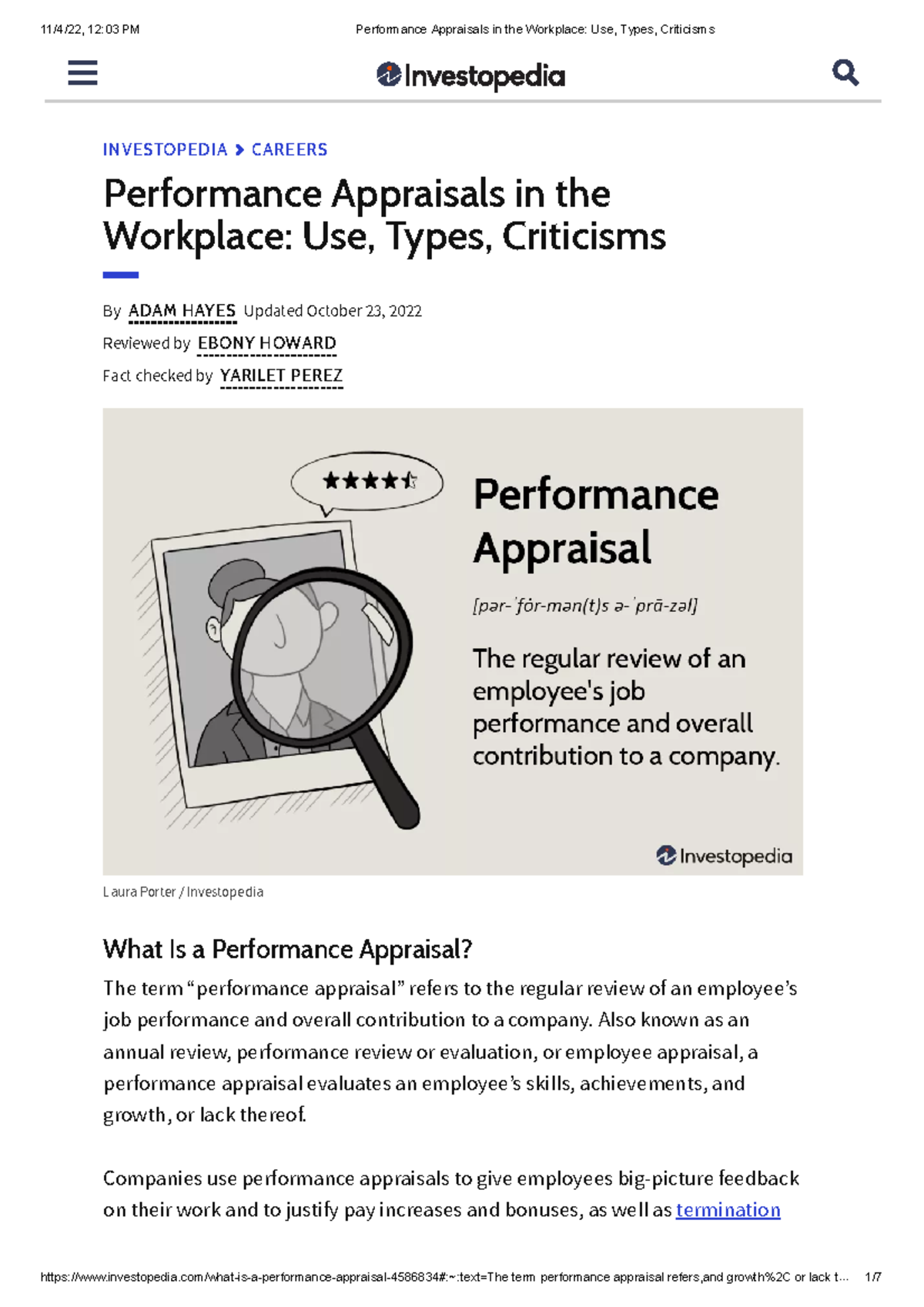 Performance Appraisals in the Workplace Use, Types, Criticisms ...