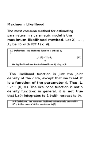 Computing Maximum Likelihood Estimates - More often, we need to find ...