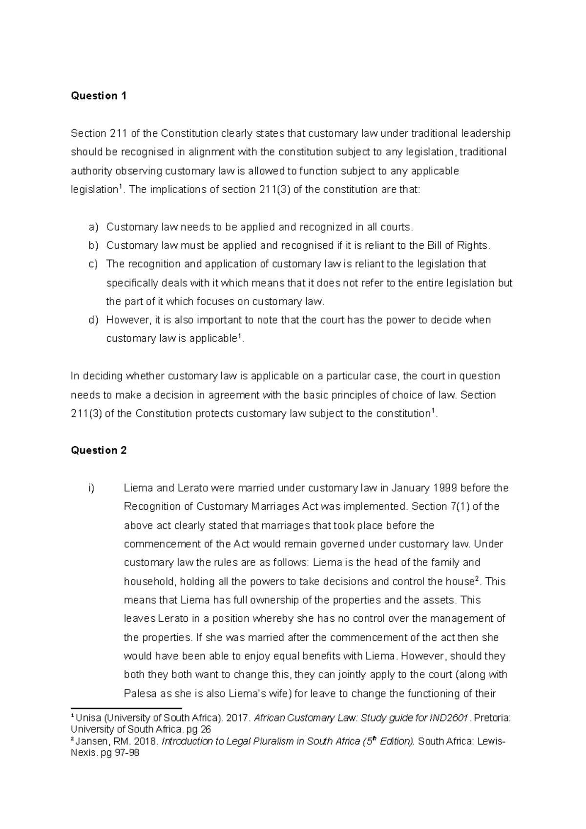 IND2601 Assignment 1 - Written assessment - Question 1 Section 211 of ...
