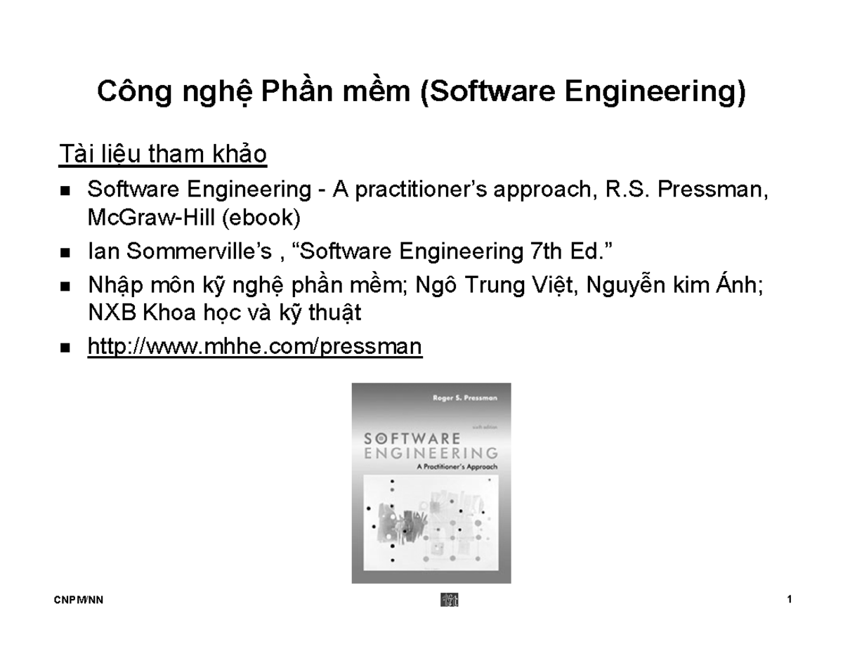 Slide Công Nghệ Phần Mềm - CÙng nghß PhÁn mÁm (Software Engineering) T ...
