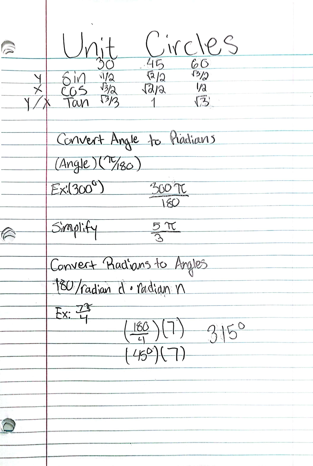 Unit Circle Calculations - Studocu