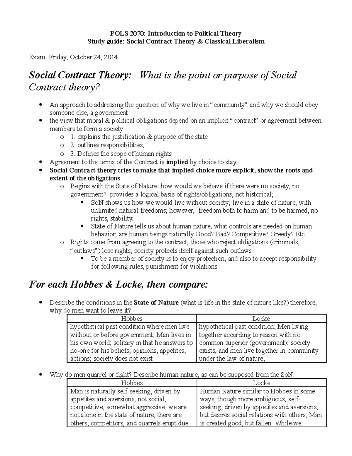 Study Guide - POLS 2070: Introduction to Political Theory Study guide ...