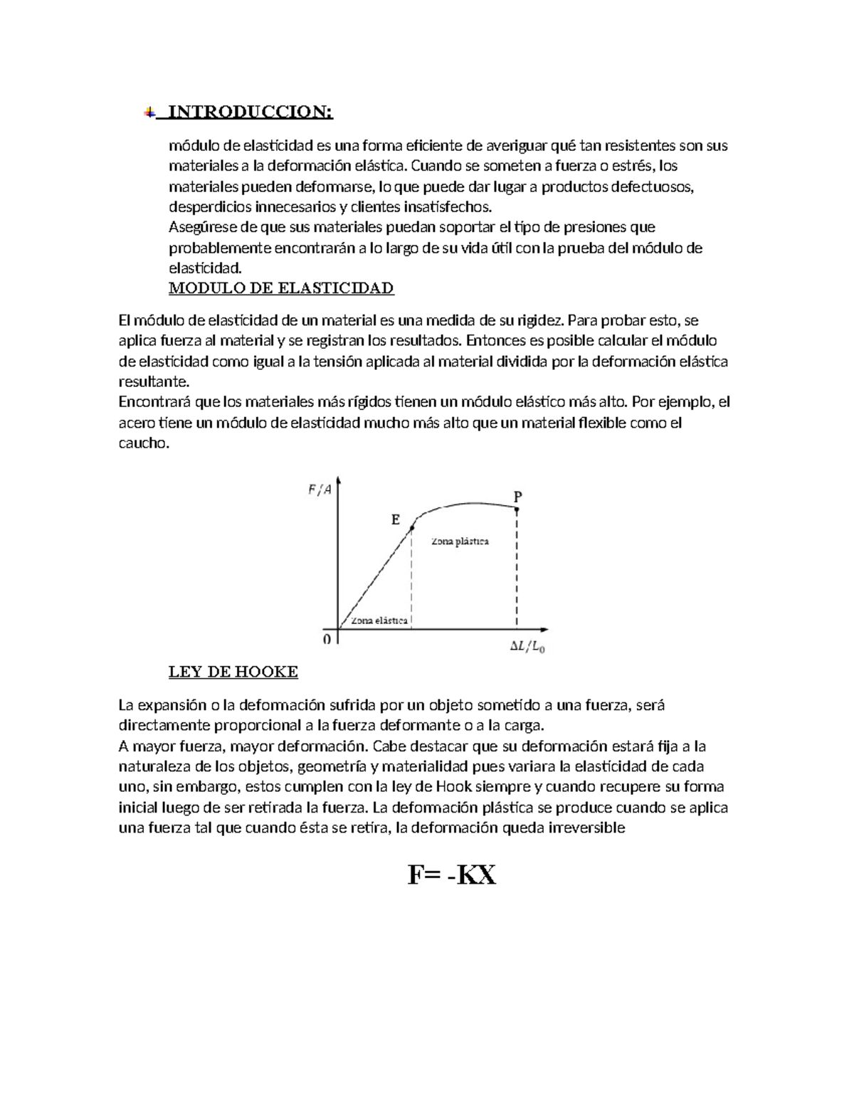 Fisica 2 Modulo De Elasticidad Introduccion Módulo De Elasticidad Es