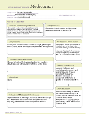ATI atenolol - ACTIVE LEARNING TEMPLATES Medication STUDENT NAME - Studocu