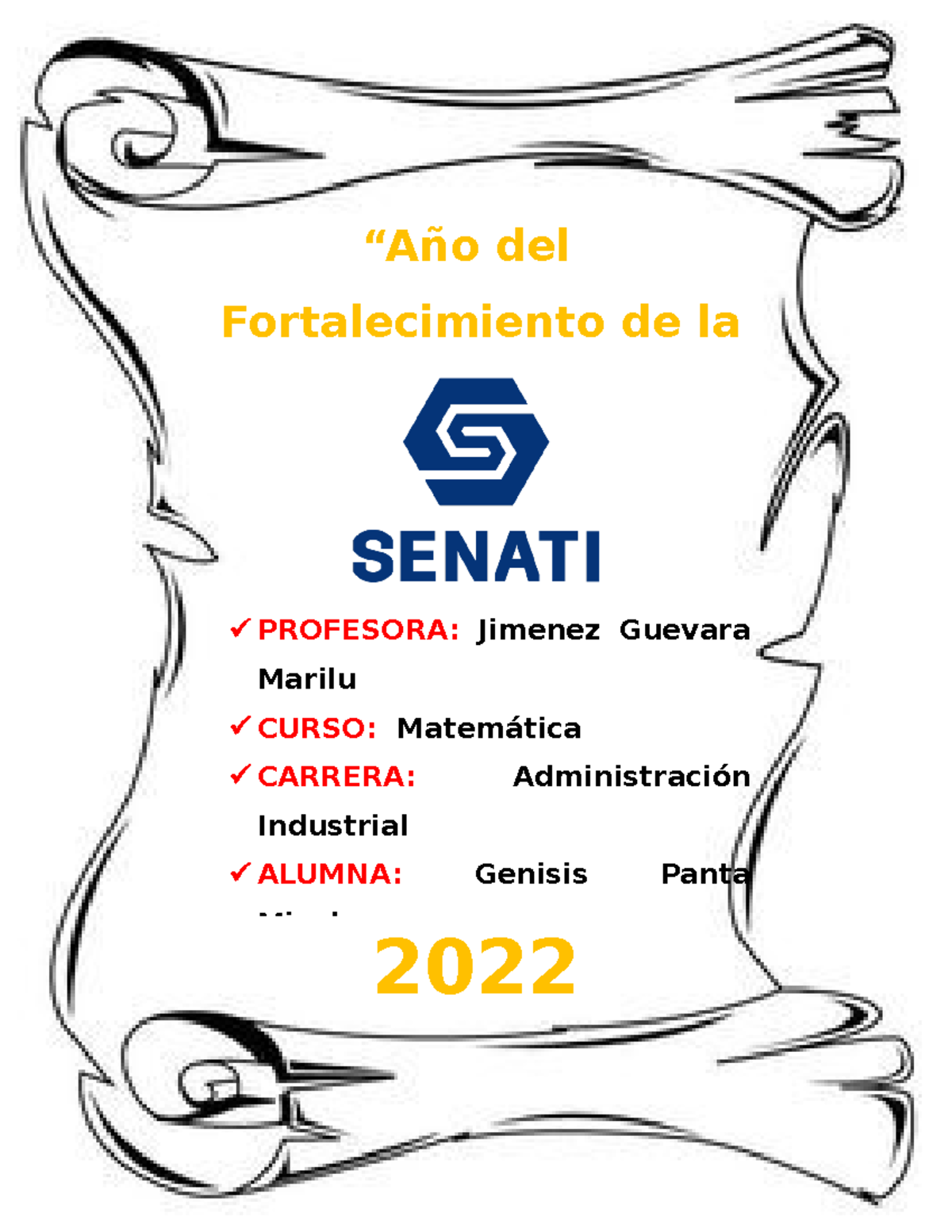 Actividad entregable 2 - matematica - Panta Genisis - “Año del ...