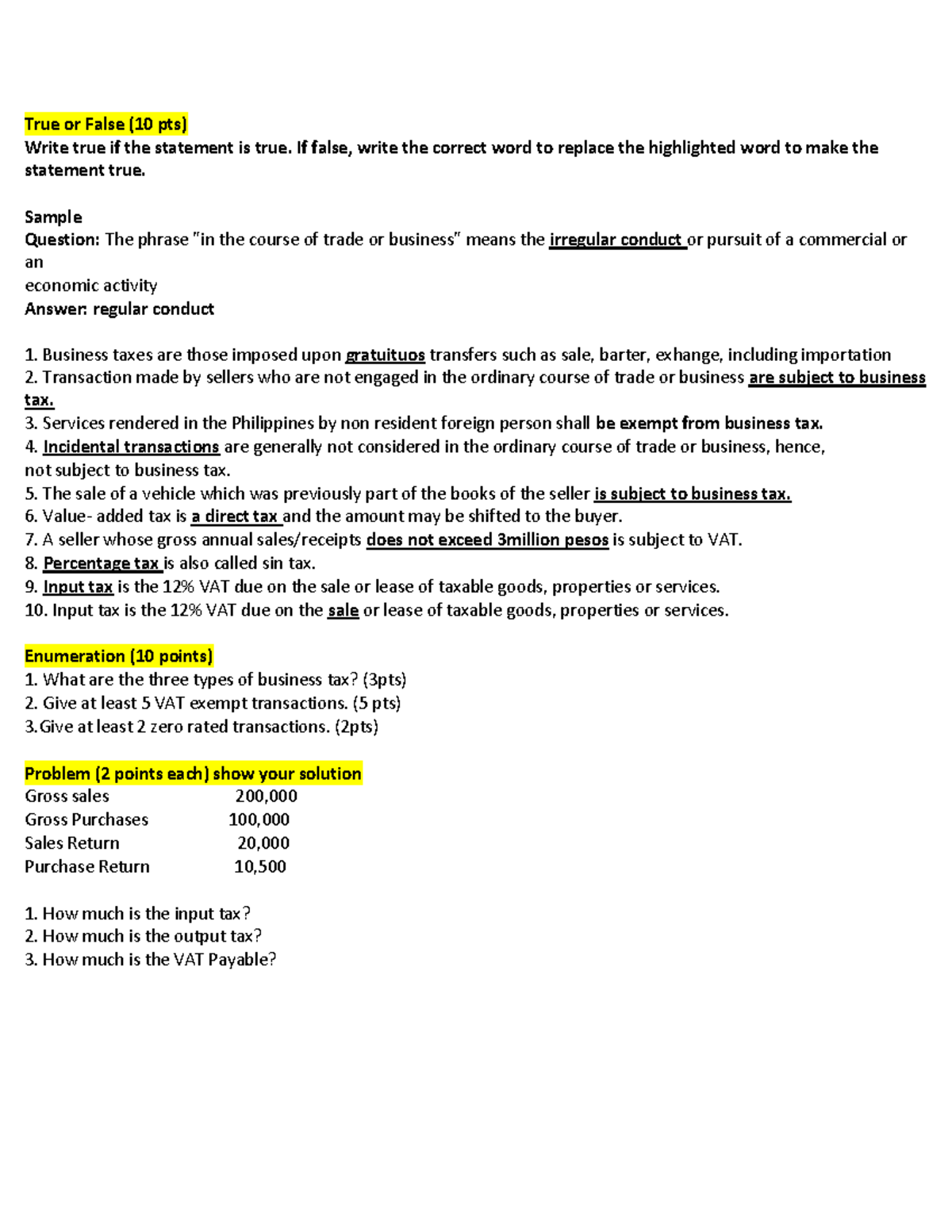 True-or-False - A true or false set of questions to juggle your ...