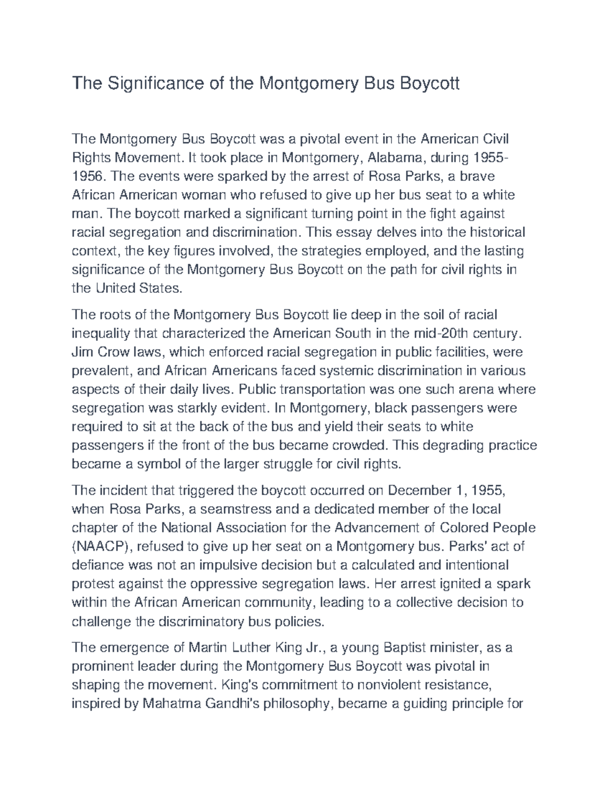 Bus Boycott Montgomery - It took place in Montgomery, Alabama, during ...