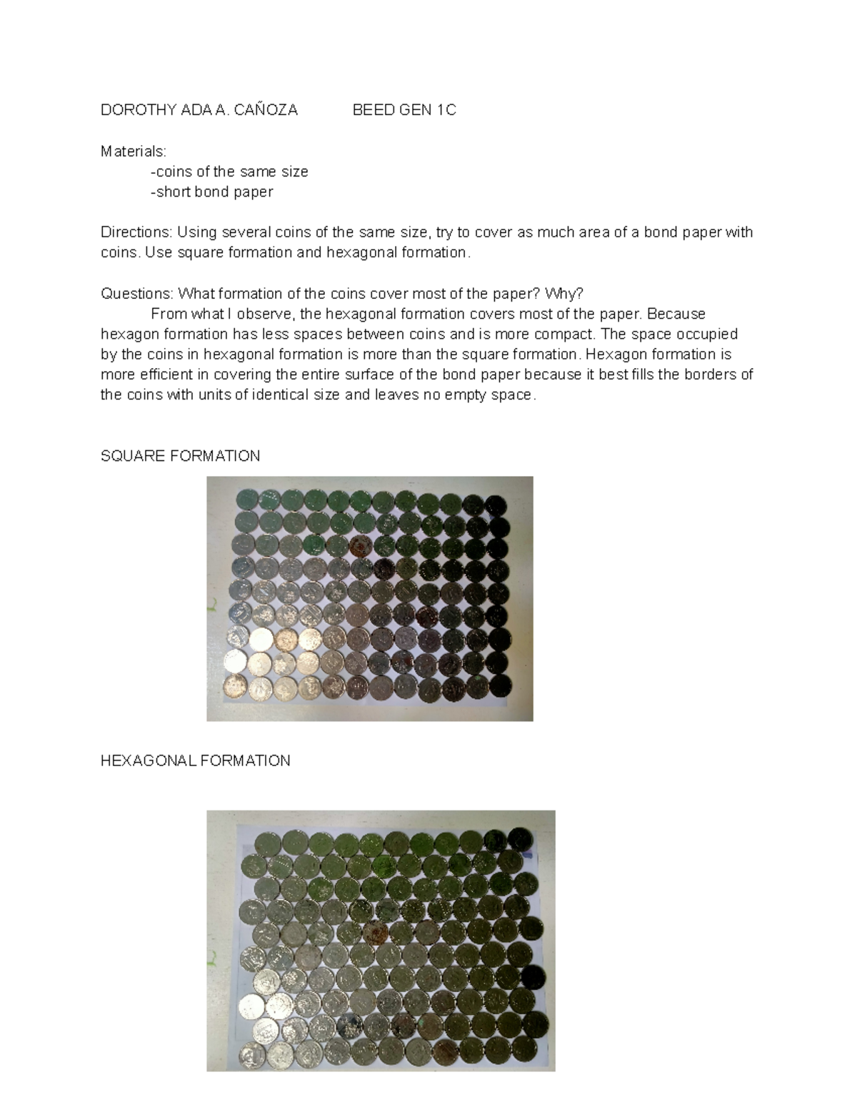 Modern math - Performance Task 1 - DOROTHY ADA A. CAÑOZA BEED GEN 1C ...
