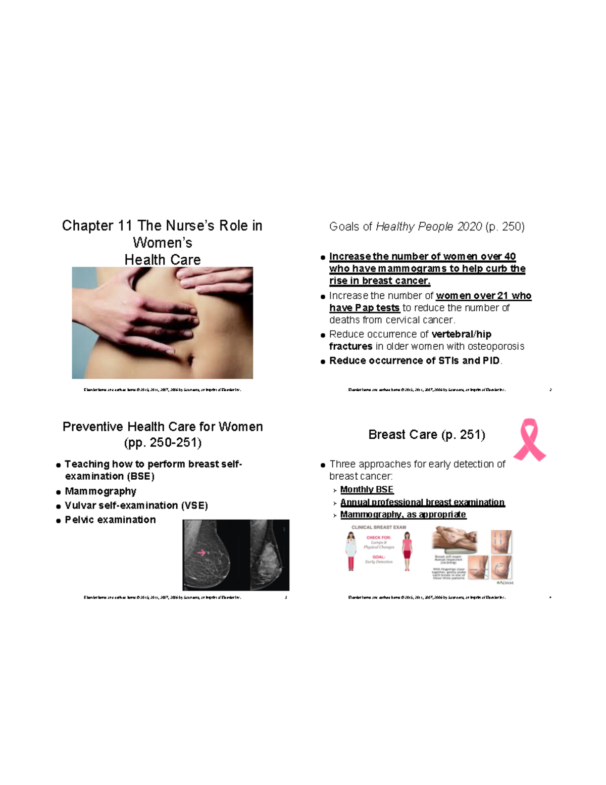 Study material samples - Chapter 11 The Nurse’s Role in Women’s Health ...
