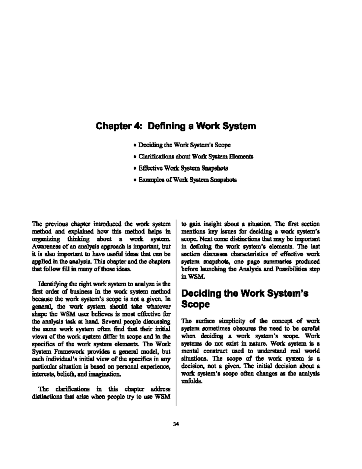 Fourth chapter - Chapter 4: Defining a Work System Deciding the Work ...