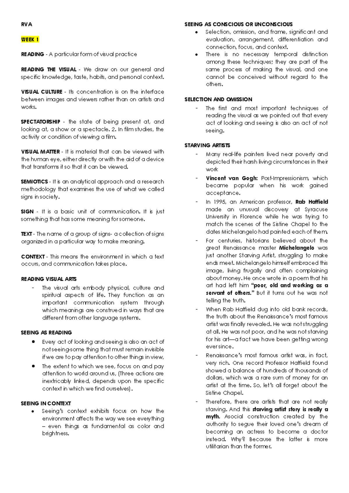 RVA-Reviewer - RVA REVIEWER TERMS COMPILED - RVA WEEK 1 READING - A ...