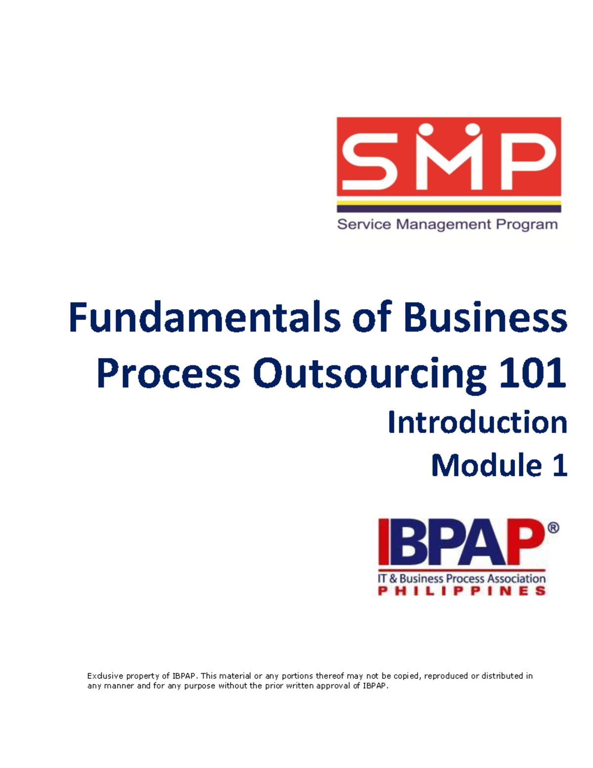 Smpbpo 101 001 MODULE 1 - Fundamentals of Business Process Outsourcing ...
