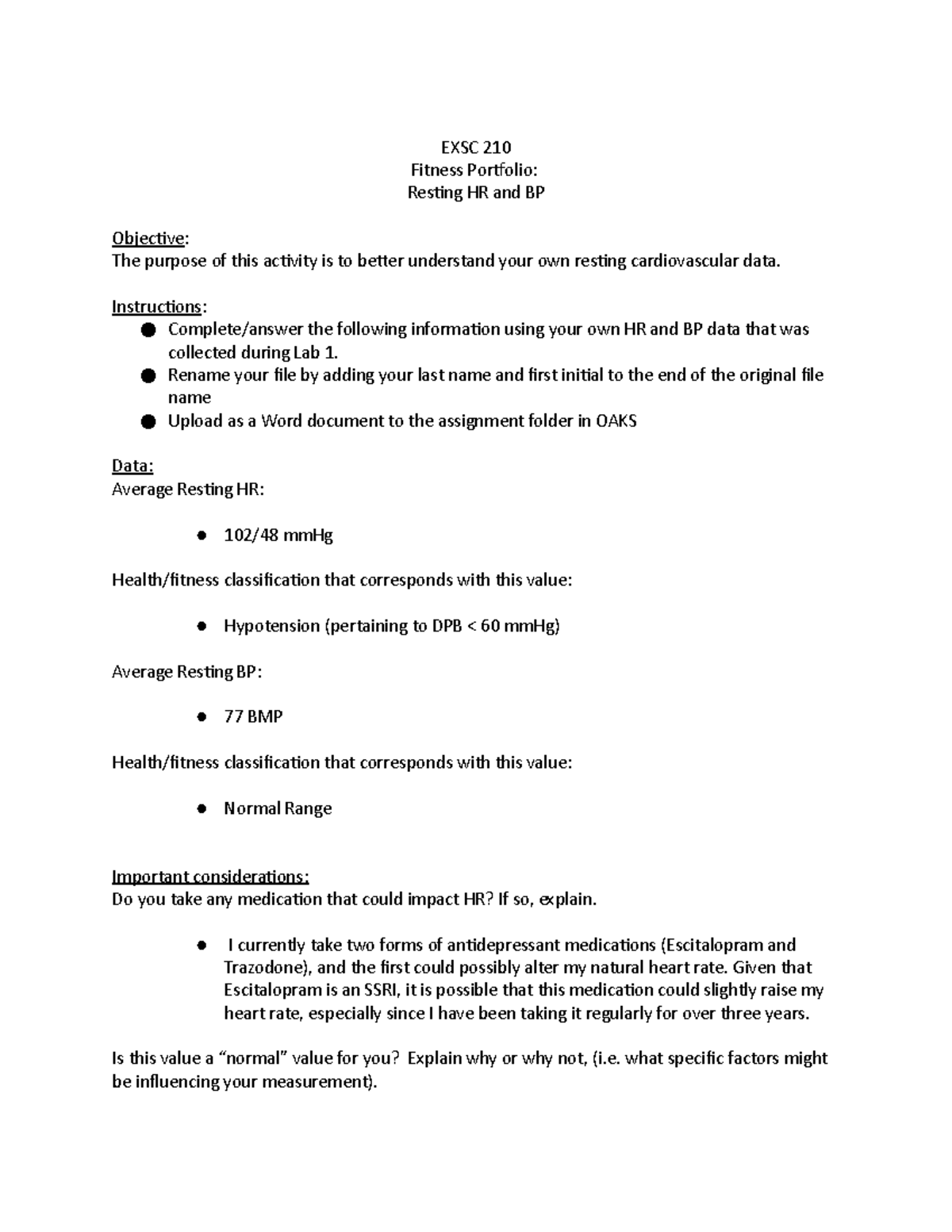 EXSC 210 Fit Portfolio HRBP Hansen R - EXSC 210 Fitness Portfolio ...