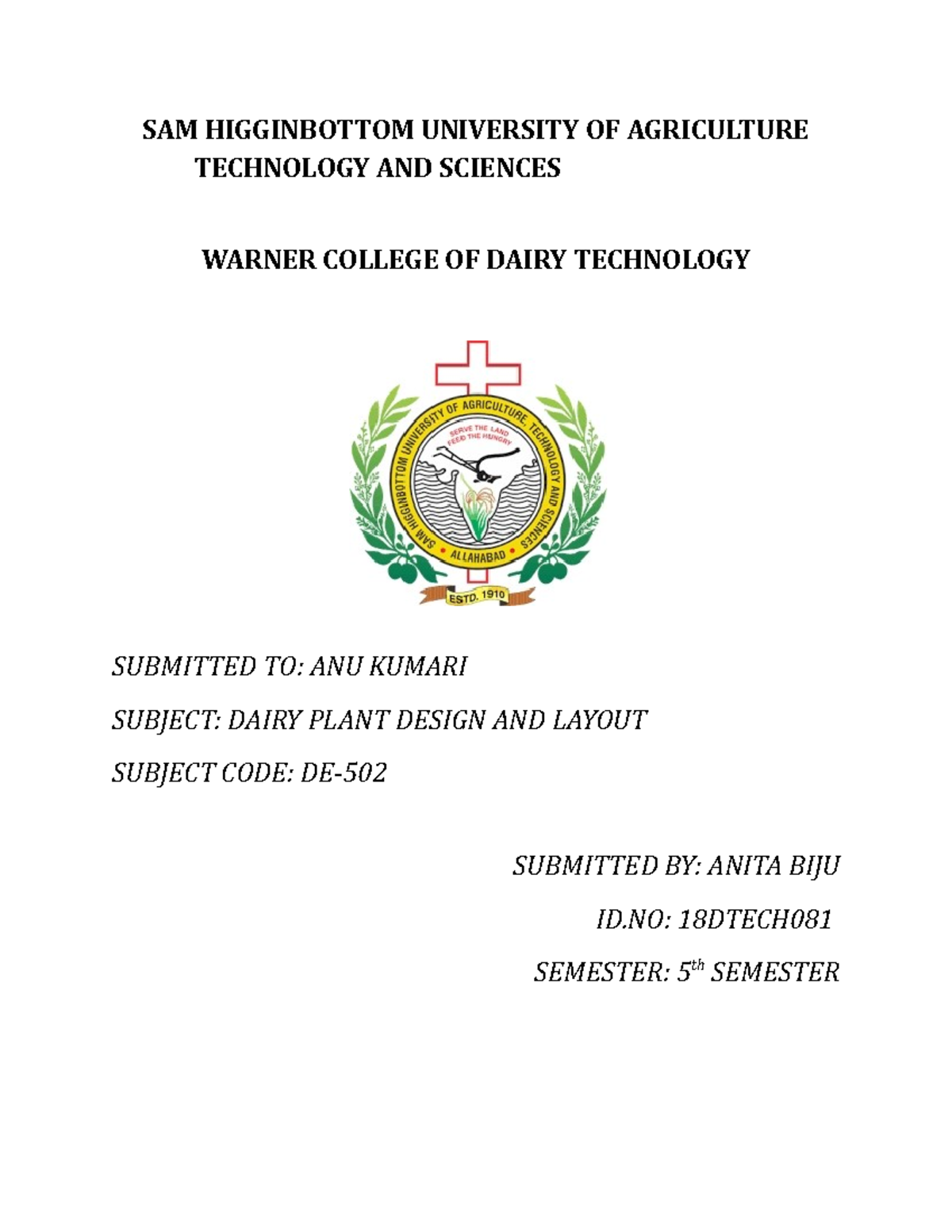 ventilation and lighting - SAM HIGGINBOTTOM UNIVERSITY OF AGRICULTURE ...