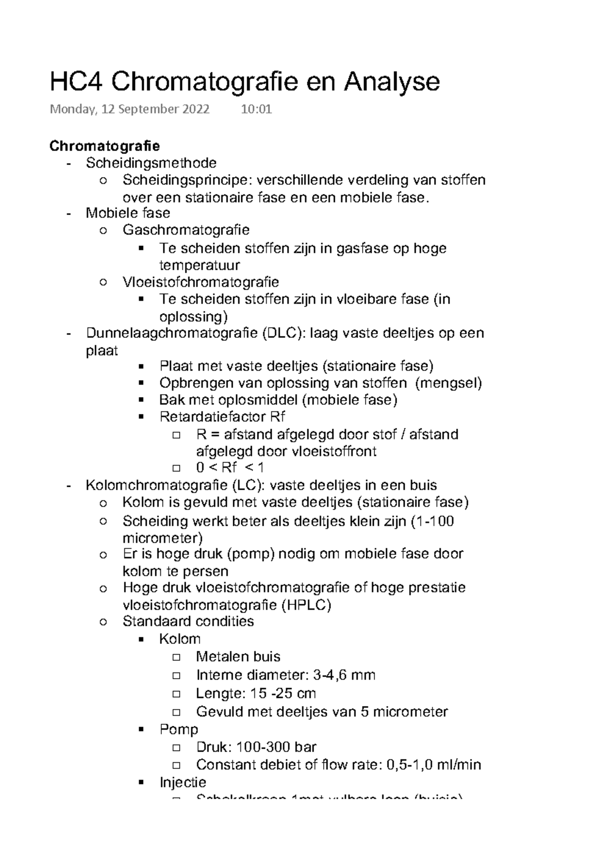 HC4 Chromatografie en Analyse - Chromatografie Scheidingsmethode ...