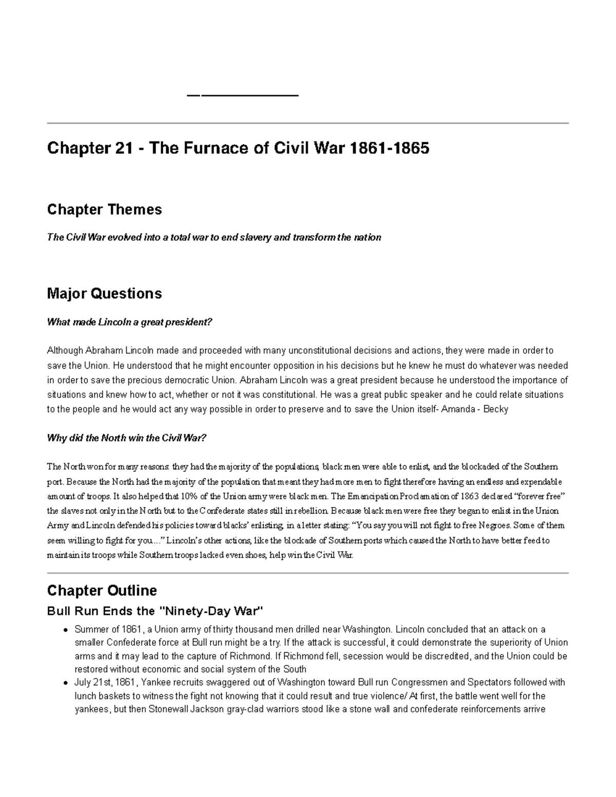 Chapter 21 - The Furnace of Civil War 1861-1865 - Chapter 21 - The ...