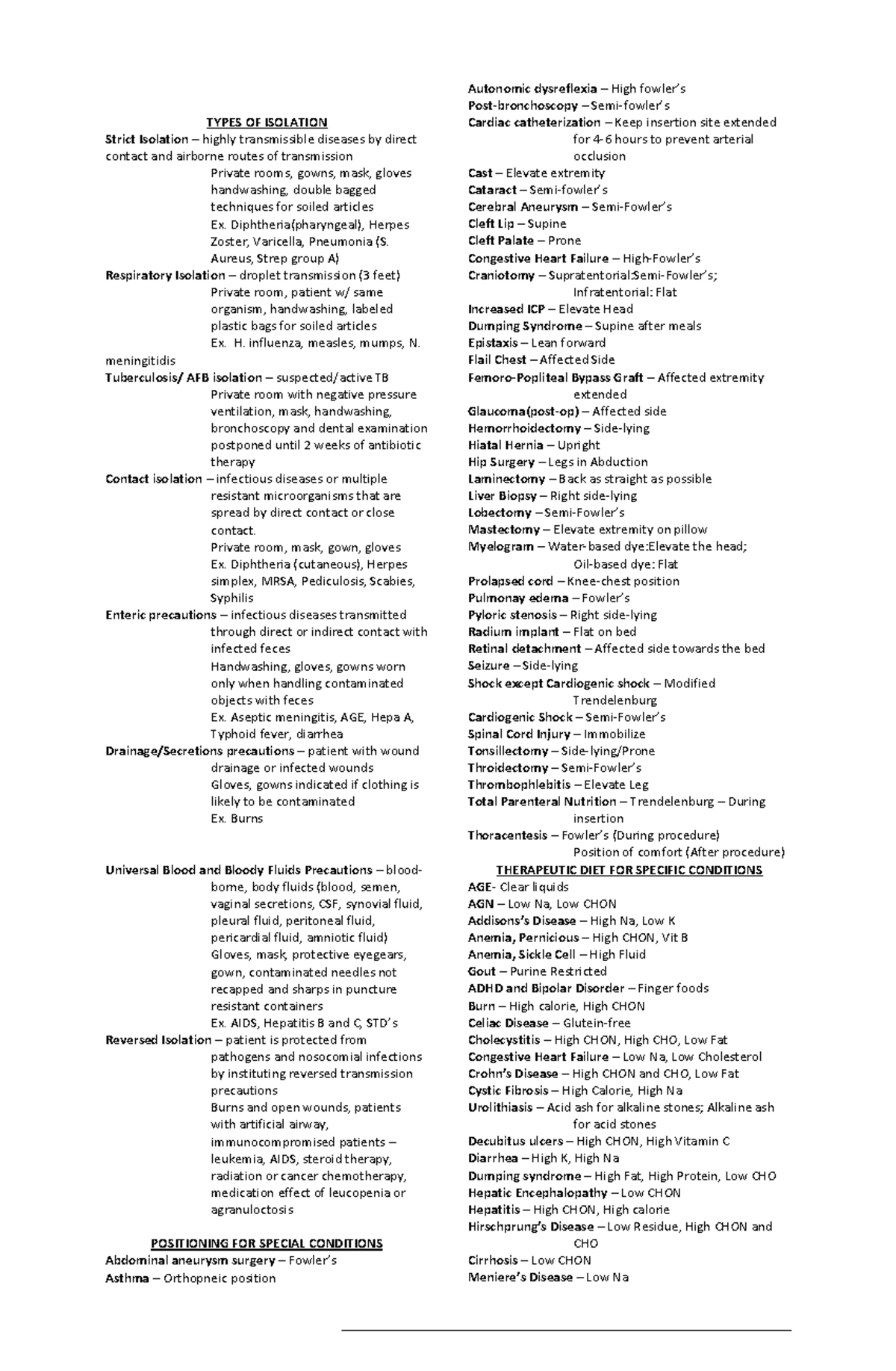 Fundamentals of Nursing 4 - TYPES OF ISOLATION Strict Isolation ...