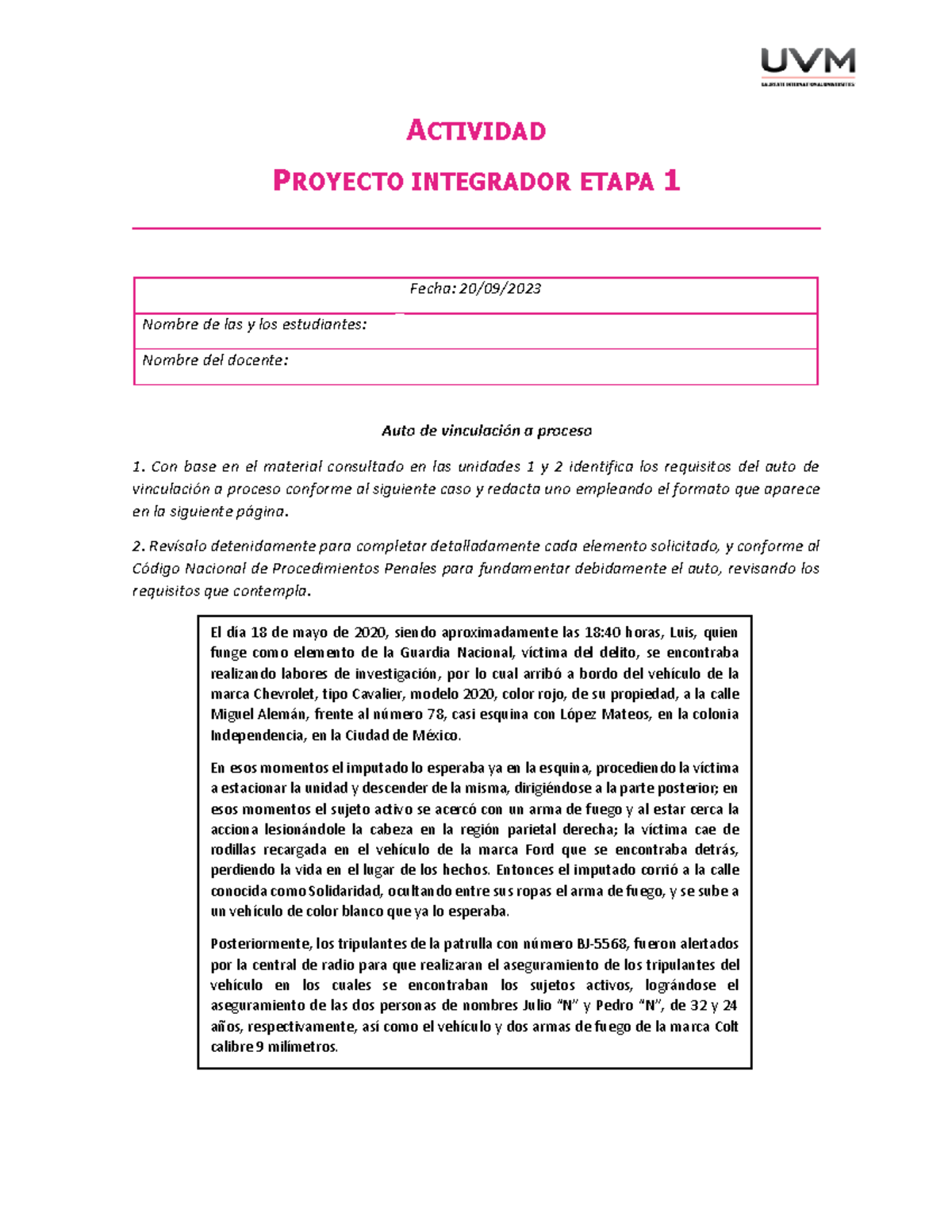 A1 - Con base en el material consultado en la unidad 3 identifica los ...