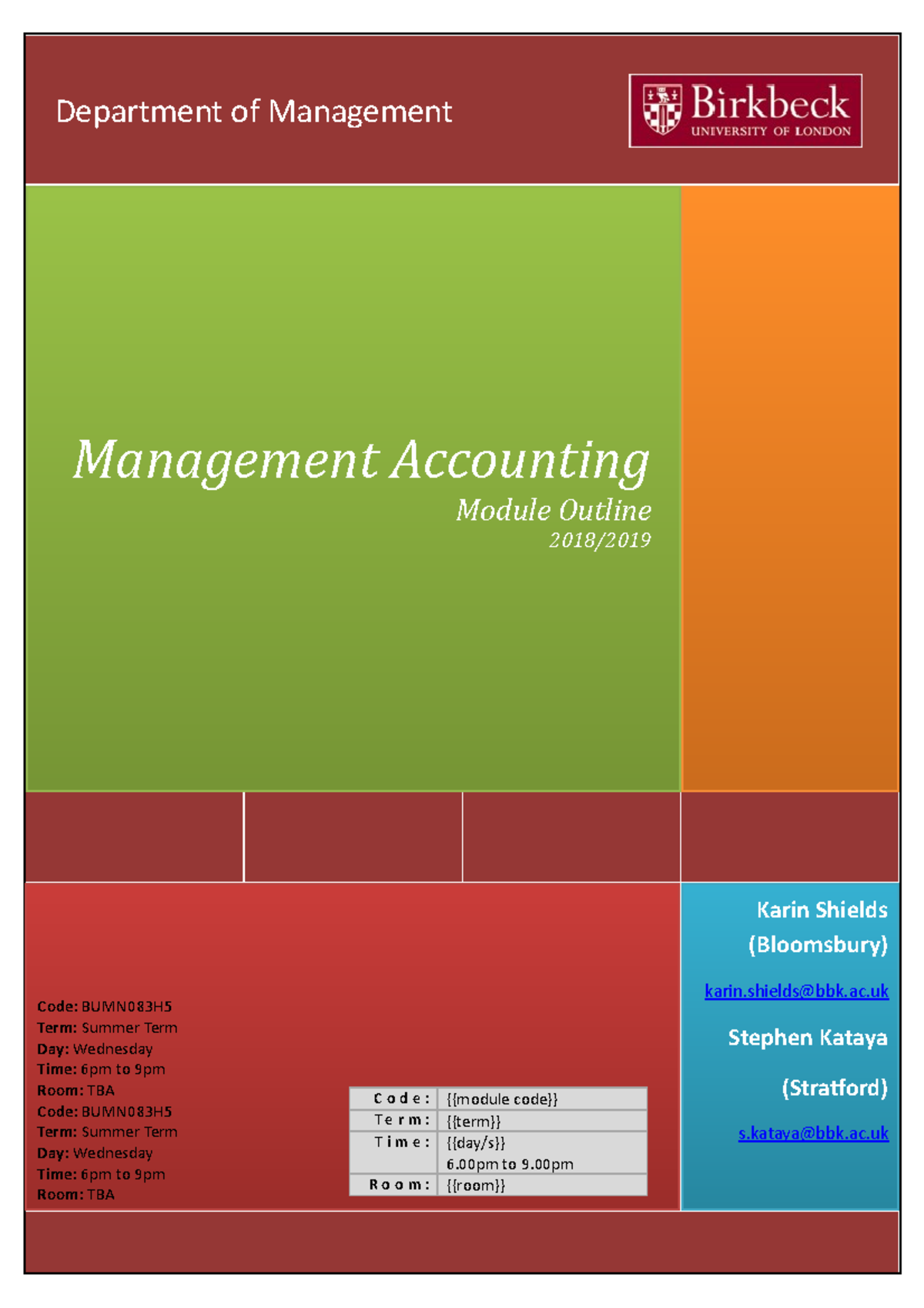 Management Accounting Module Outline - Studocu