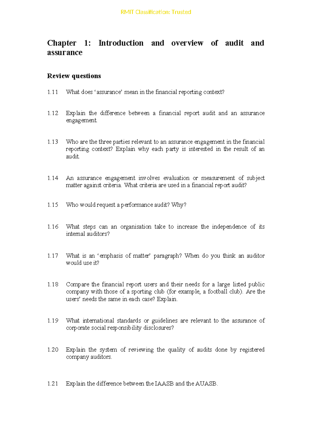 RQ ch01 moroney 4e - notes - RMIT Classification: Trusted Chapter 1 ...