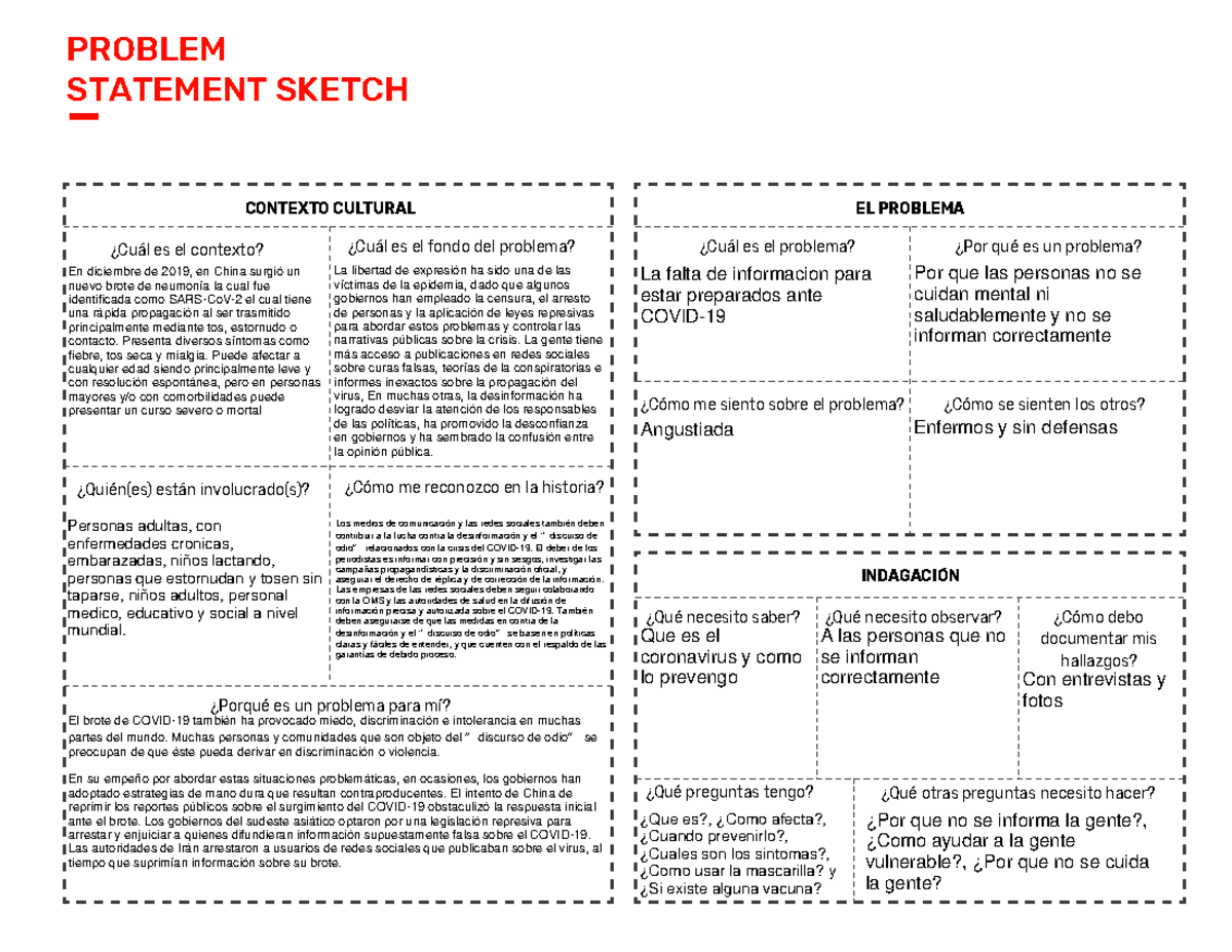 Toolkit Problem-UVM Radiografia - PROBLEM STATEMENT SKETCH ¿Cuál es el ...