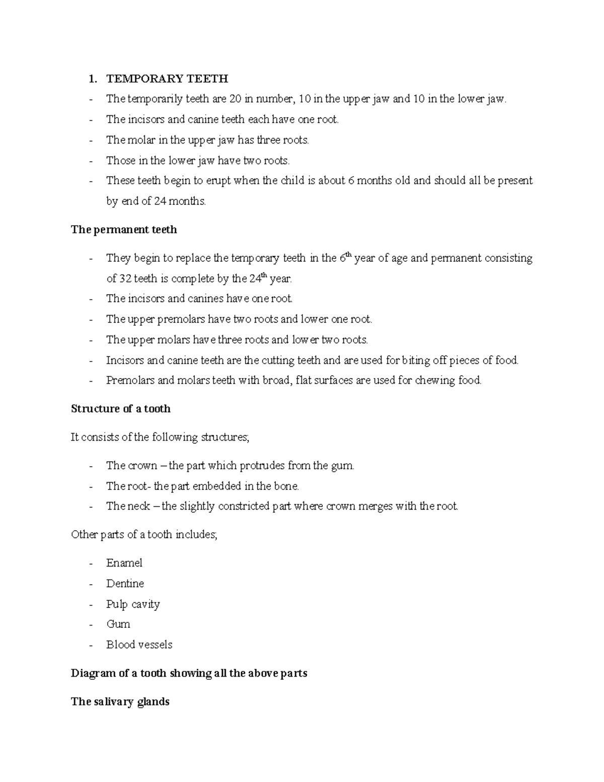 Temporary Teeth - 1. TEMPORARY TEETH The temporarily teeth are 20 in ...
