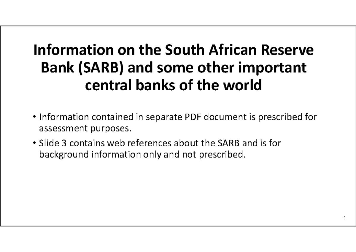 SARB information - Information on the South African Reserve Bank (SARB ...