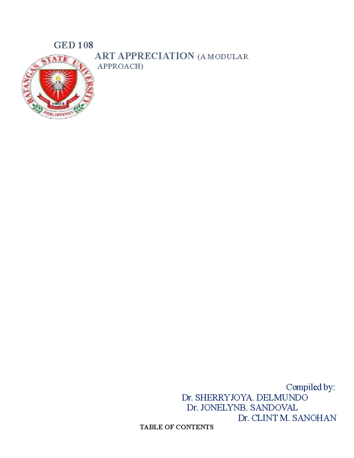 GEd 108 Art Appreciation-min - GED 108 ART APPRECIATION (A MODULAR ...