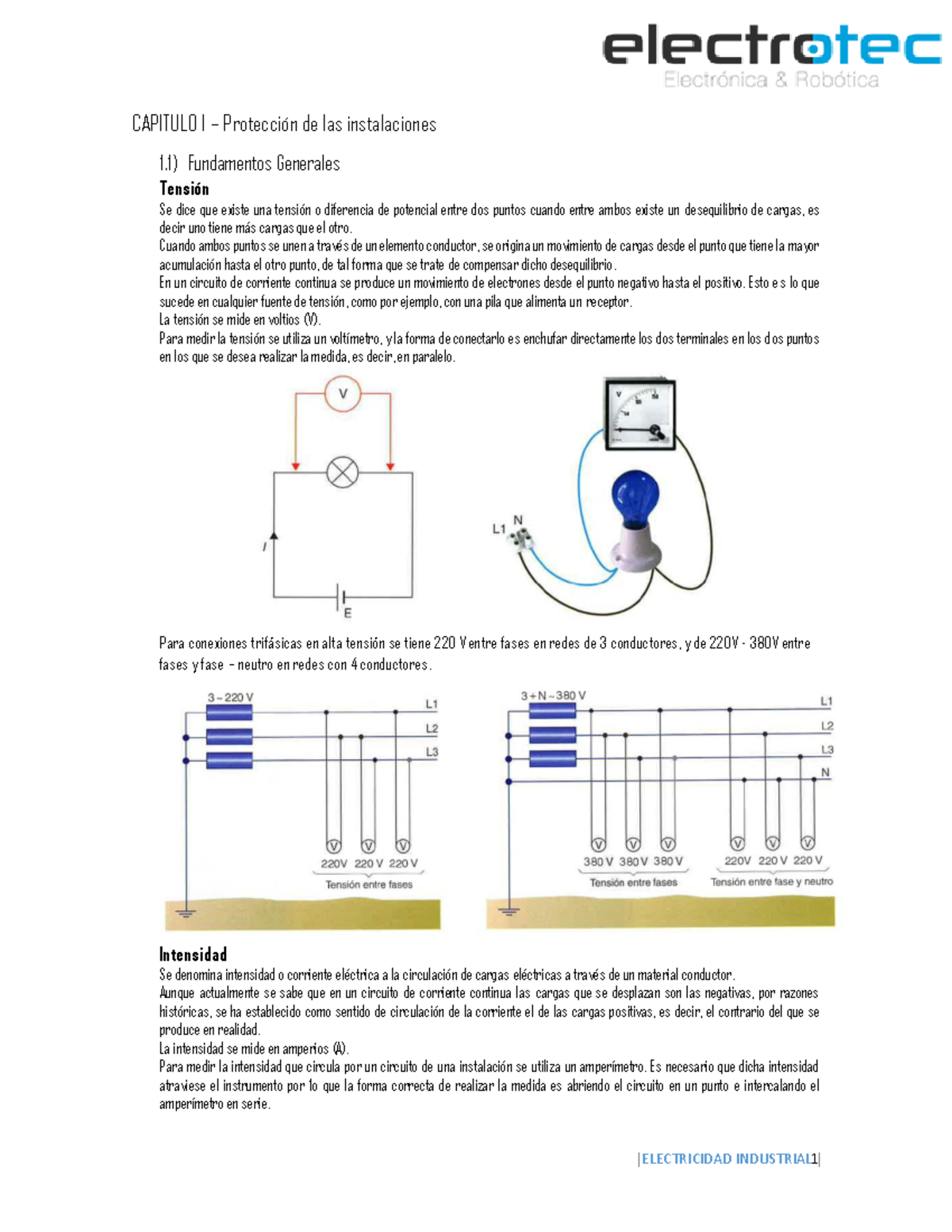 Manual Electricidad Industrial - CAPITULO I – Protección de las instalaciones 1) Fundamentos ...