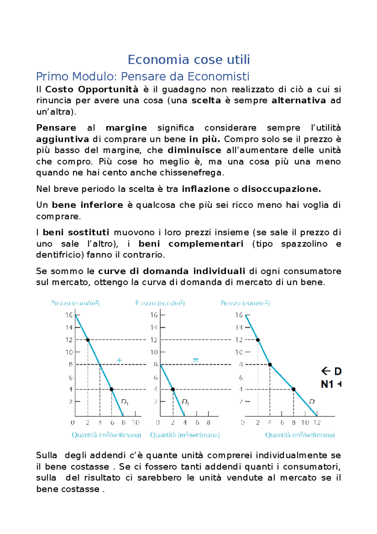 Economia cose utili - Economia cose utili Primo Modulo: Pensare da ...