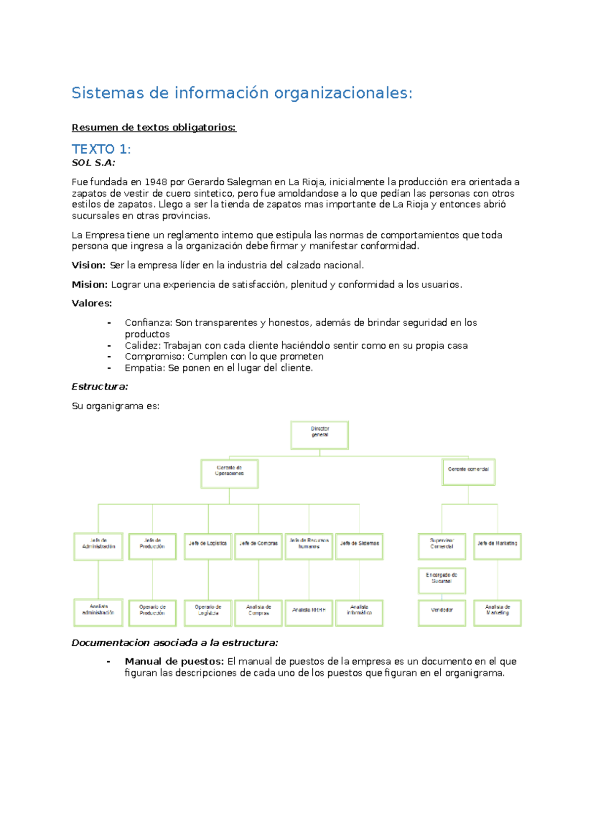 Sistemas de informacion organizacionales - Sistemas de información organizacionales: Resumen de ...
