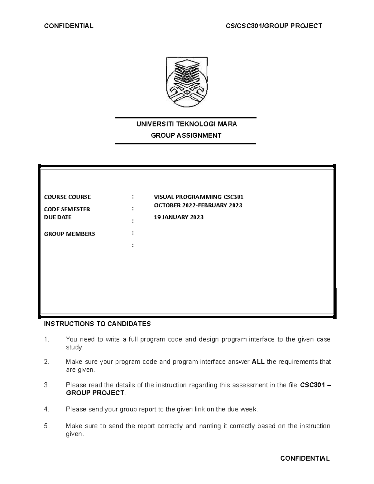Group Project - VISUAL PROGRAMMING CSC OCTOBER 2022-FEBRUARY 2023 19 ...
