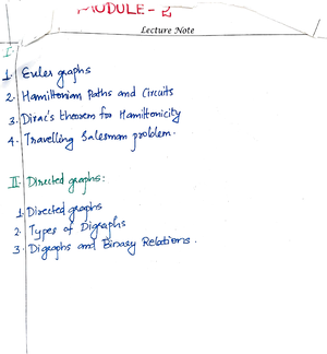gt module 1 notes - Concepts in Graph Theory - Studocu