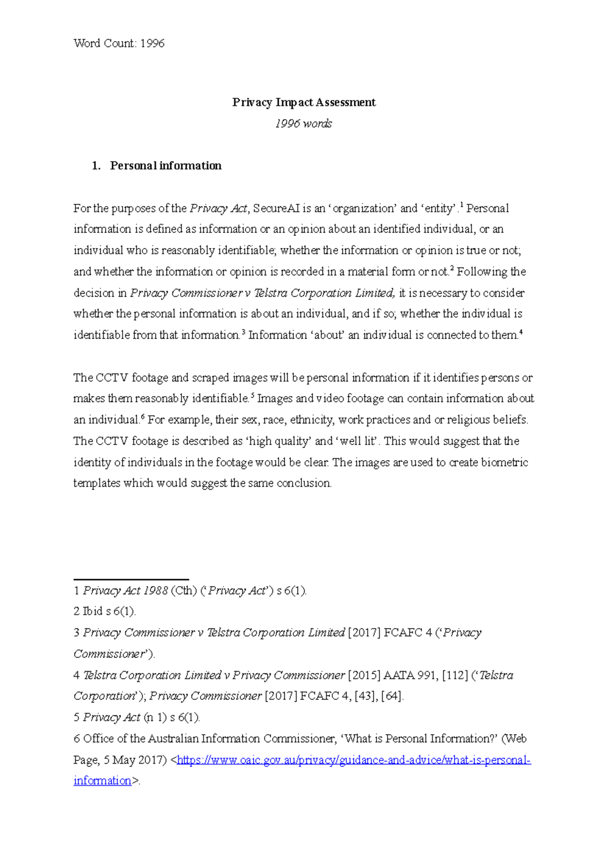 Memo Privacy Impact Assessment PIA Privacy Impact Assessment 1996 memo-privacy-impact-assessment-pia-privacy-impact-assessment-1996