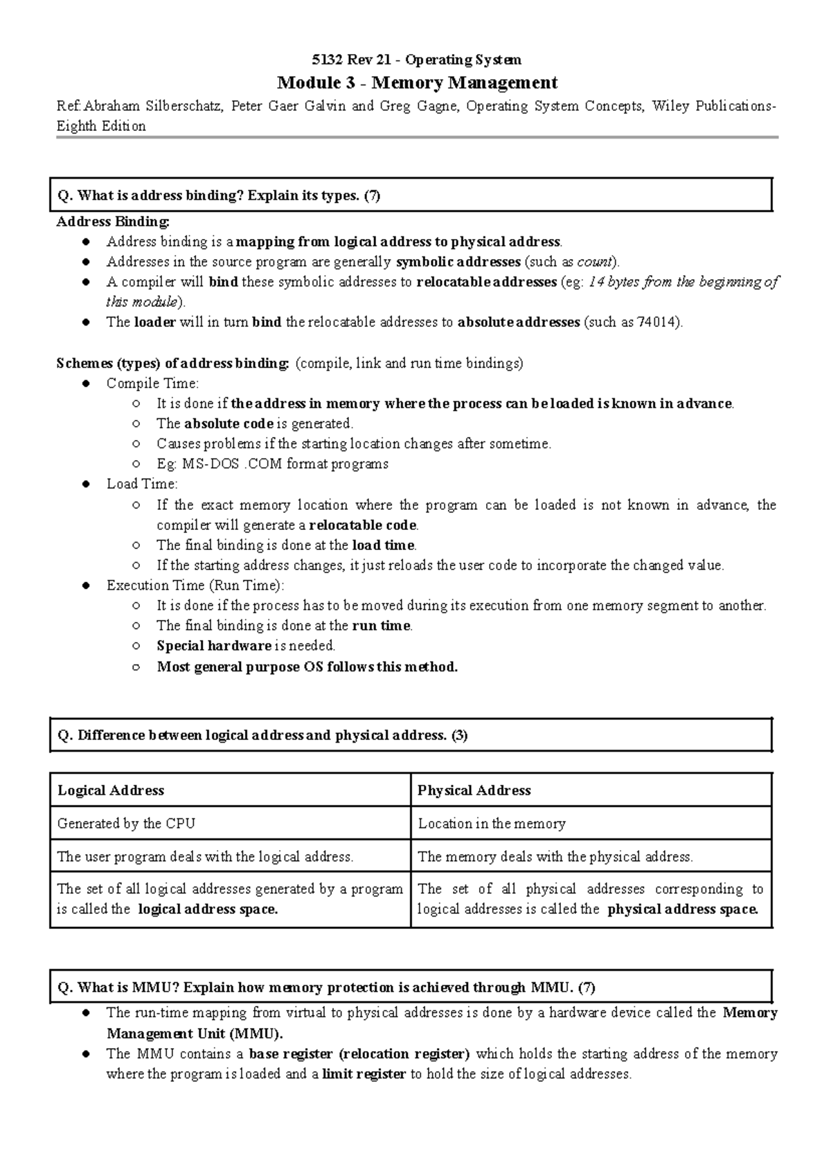 OS-Unit-3 - Polytechnic - 5132 Rev 21 - Operating System Module 3 - Memory Management Ref ...